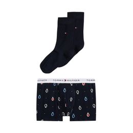 Tommy Hilfiger Signature Trunks And Socks Jungen Gr&ouml;&szlig;e 158 hellblau / dunkelblau / rot / wei&szlig;