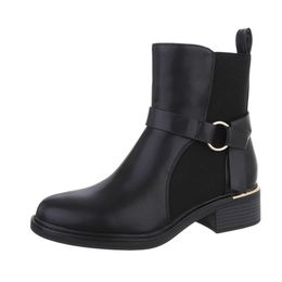 Ital-Design Stiefelette Damen Gr&ouml;&szlig;e 36 schwarz Winterschuhe