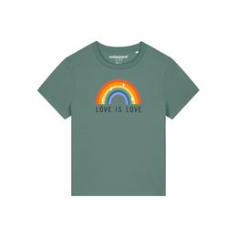 Watapparel T-Shirt 'Love is Love' Damen Gr&ouml;&szlig;e XS blau / gelb / gr&uuml;n / rot