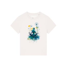 Watapparel T-Shirt 'Yoga & Meditation' Damen Gr&ouml;&szlig;e L navy / gelb / dunkelgr&uuml;n / wei&szlig;