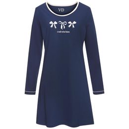 Vivance Nachthemd Damen Gr&ouml;&szlig;e L/XL navy / wei&szlig;