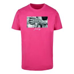 MT Men T-Shirt 'Pray 2.0' Herren Gr&ouml;&szlig;e XS grau / pink / schwarz
