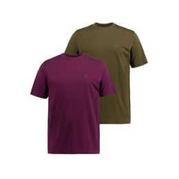 JP1880 T-Shirt Herren Gr&ouml;&szlig;e 4XL Gro&szlig;e Gr&ouml;&szlig;en oliv / aubergine