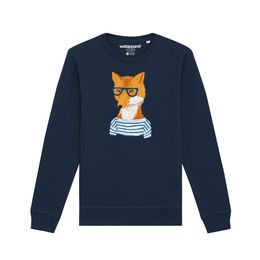 Watapparel Sweatshirt 'Fuchs' Herren Gr&ouml;&szlig;e M blau / navy / orange / wei&szlig;