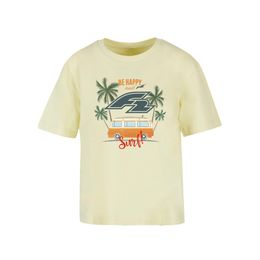 F 2 F2 T-Shirt 'Be Happy And Surf Bulli Sommer' Damen Gr&ouml;&szlig;e XS hellgelb / mischfarben