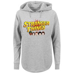 F4NT4STIC Sweatshirt 'Stranger Things Comic Heads Netflix TV Series' Damen Gr&ouml;&szlig;e M braun / gelb / graumeliert / orange