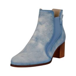 felmini Stiefelette Damen Gr&ouml;&szlig;e 37 blau / wei&szlig; Winterschuhe