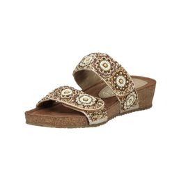 Lazamani Pantolette Damen Gr&ouml;&szlig;e 40 beige / camel / bronze / gold