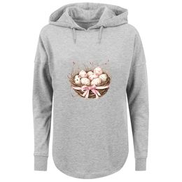 F4NT4STIC Sweatshirt 'Osterei Nest Korb Dekor' Damen Gr&ouml;&szlig;e XXL braun / grau / pink / schwarz / wei&szlig;