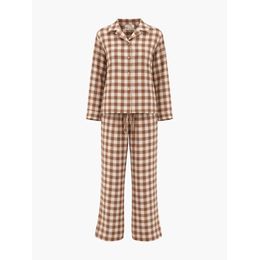 Amourlinen Pyjama 'Snooze' Damen Gr&ouml;&szlig;e XXL dunkelbraun Winterkleid