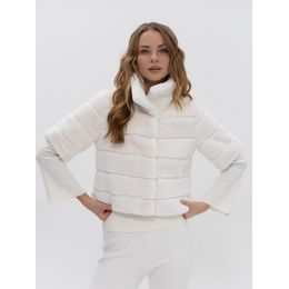 Passioni &Uuml;bergangsjacke 'Cropped Fellimitat' Damen Gr&ouml;&szlig;e XXL ecru
