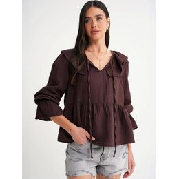 Mixray Bluse Damen Gr&ouml;&szlig;e L dunkelbraun