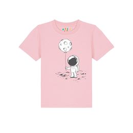 Watabout.kids T-Shirt 'Kleiner Astronaut mit Luftballon' Jungen Gr&ouml;&szlig;e 98/104 hellgrau / rosa / schwarz / wei&szlig;