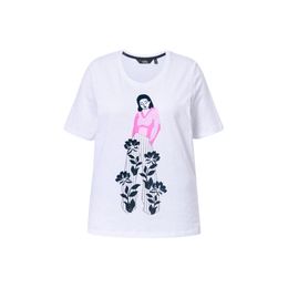 Ulla Popken T-Shirt Damen Gr&ouml;&szlig;e M/L navy / grau / rosa / wei&szlig;