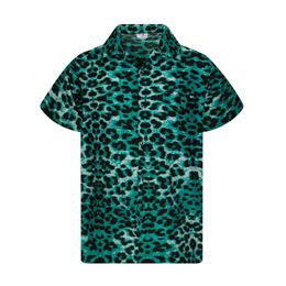 King Kameha Shirt 'Leopard' Herren Gr&ouml;&szlig;e L dunkelgr&uuml;n