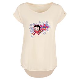 F4NT4STIC T-Shirt 'Betty Boop Purple Stars And Dots' Damen Gr&ouml;&szlig;e S sand / lila / pink