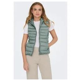 Steppweste Only "ONLNEWTAHOE HOOD WAISTCOAT OTW NOOS", Damen, Gr. S, jadeite, Steppware, Obermaterial: 100% Nylon, unifarben, tailliert normal, Westen Steppweste, Kunstfaser