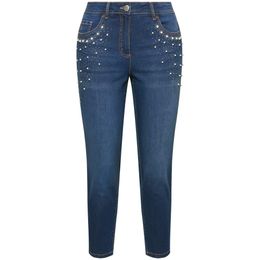 MIAMODA Jeans Damen Gr&ouml;&szlig;e 32/34 dunkelblau / perlwei&szlig;