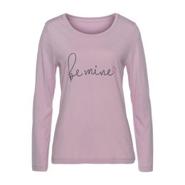 Vivance Pyjama 'Love' Damen Gr&ouml;&szlig;e XS/S flieder / schwarz Winterkleid
