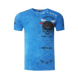 Rusty Neal T-Shirt mit verwaschenem Print Herren Gr&ouml;&szlig;e XXL blau