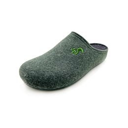 THIES Hausschuh 'THIES 1856 Recycled PET Slipper' Damen Gr&ouml;&szlig;e 38 dunkelgr&uuml;n