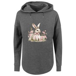 F4NT4STIC Sweatshirt 'Niedlicher Osterhase mit Blumen' Damen Gr&ouml;&szlig;e L dunkelgrau / gr&uuml;n / pink