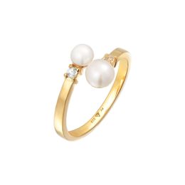 Elli Premium Ring Damen Gr&ouml;&szlig;e 54 gold / transparent / perlwei&szlig;