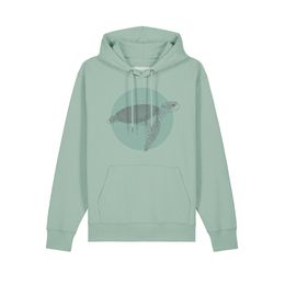 Watapparel Sweatshirt ' Meeresschildkr&ouml;te ' Herren Gr&ouml;&szlig;e M graumeliert / mint