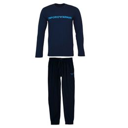 Emporio Armani Pyjama Herren Gr&ouml;&szlig;e M nachtblau / neonblau / dunkelblau