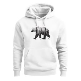 Neverless Sweatshirt 'B&auml;r wald' Herren Gr&ouml;&szlig;e XXXL wei&szlig;