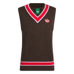 adidas originals Pullunder 'Originals Knit' Herren Gr&ouml;&szlig;e L dunkelbraun / rot / wei&szlig;