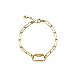 Beach To The City Armband 'BEACH Paperclip' Damen Gr&ouml;&szlig;e 17 / 20 cm gold