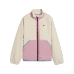 Puma Hybrid Sherpa Jacke Jungen Gr&ouml;&szlig;e 152 creme / hellblau / rosa