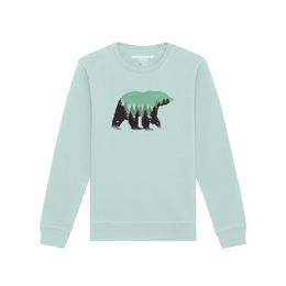 Watapparel Sweatshirt ' Waldb&auml;r ' Herren Gr&ouml;&szlig;e L azur / gr&uuml;n / schwarz
