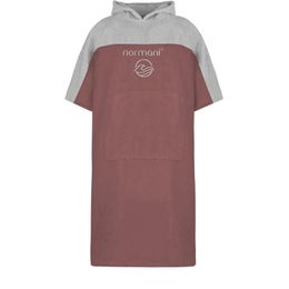 Normani Surfer Poncho 'Kuta' Damen Gr&ouml;&szlig;e L/XL hellgrau / altrosa