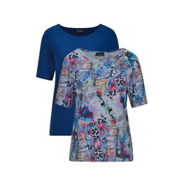 GOLDNER Shirt Damen Gr&ouml;&szlig;e L blau / rauchblau / aqua / royalblau / pink