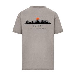 F4NT4STIC T-Shirt 'Escape Discover the World Asian Town' Herren Gr&ouml;&szlig;e 4XL dunkelgrau / orange / schwarz