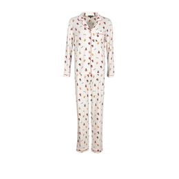 Loungeable Pyjama 'Ginger Bread' Damen Gr&ouml;&szlig;e XS creme / gr&uuml;n / rot Winterkleid