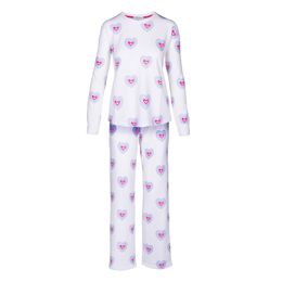PJ Salvage Pyjama 'Peace & Love Within' Damen Gr&ouml;&szlig;e L hellblau / flieder / dunkelpink / wei&szlig; Winterkleid