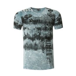 Rusty Neal T-Shirt in Batik Optik Herren Gr&ouml;&szlig;e XXXL grau