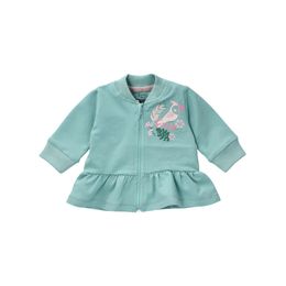 Nini Sweatjacke 'Dschungel' M&auml;dchen Gr&ouml;&szlig;e 98 cyanblau / dunkelgr&uuml;n / rosa / puder