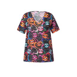 Angel of Style Shirt Damen Gr&ouml;&szlig;e XXL blau / orange / pink / schwarz