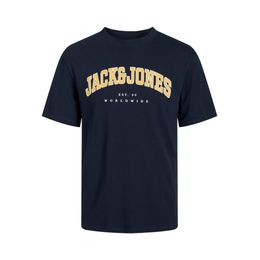 Jack & Jones Jack & Jones T-Shirt 'JJCaleb' Herren Gr&ouml;&szlig;e XL navy / safran / wei&szlig;