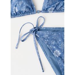 MANGO TEEN Bikini 'Bandana' Damen Gr&ouml;&szlig;e XXS taubenblau / wei&szlig;
