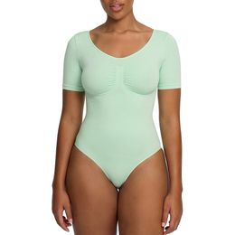 Cfab By Creamy Fabrics Shapingbody 'T-Shirt Bodysuit Sculpting Shapewear mit String' Damen Gr&ouml;&szlig;e L hellgr&uuml;n