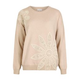 Apricot Pullover 'Flower Jumper' Damen Gr&ouml;&szlig;e L beige