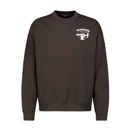 Sublevel Sweatshirt 'Worker' Herren Gr&ouml;&szlig;e L dunkelbraun / wei&szlig;