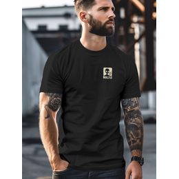 Neverless Shirt 'Ufo Waschb&auml;r' Herren Gr&ouml;&szlig;e XS schwarz