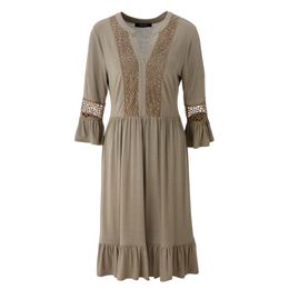Aniston Casual Kleid Damen Gr&ouml;&szlig;e 44 taupe Winterkleid