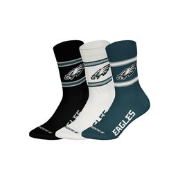 Huddle Freizeitsocken ' NFL Philadelphia Eagles Crew ' Herren Gr&ouml;&szlig;e 39/42 gr&uuml;n / petrol / schwarz / wei&szlig;
